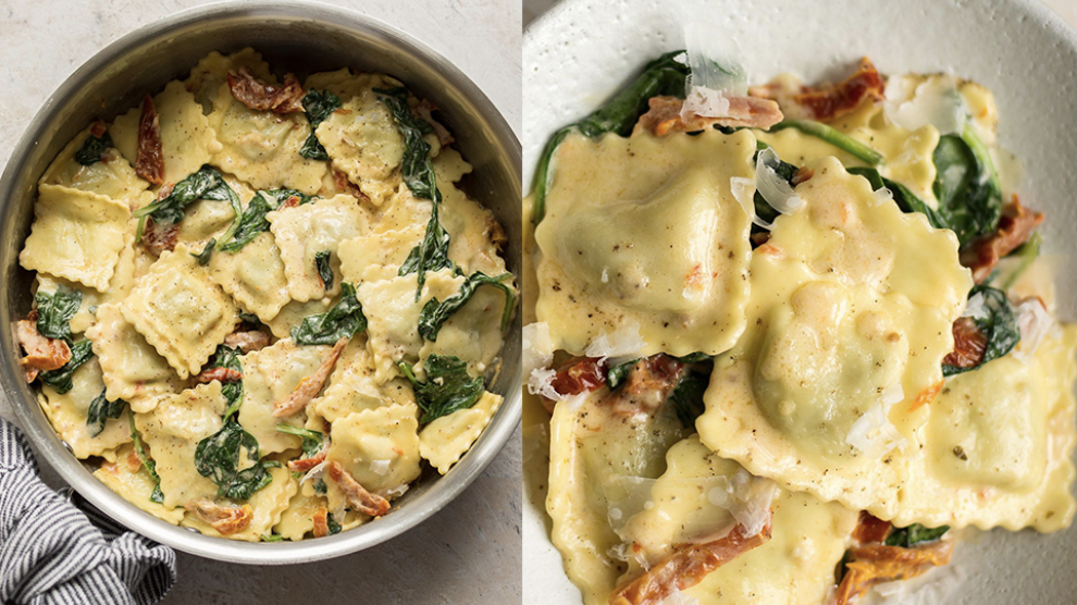 15 Minute Creamy Tuscan Ravioli | Hardcore Italians